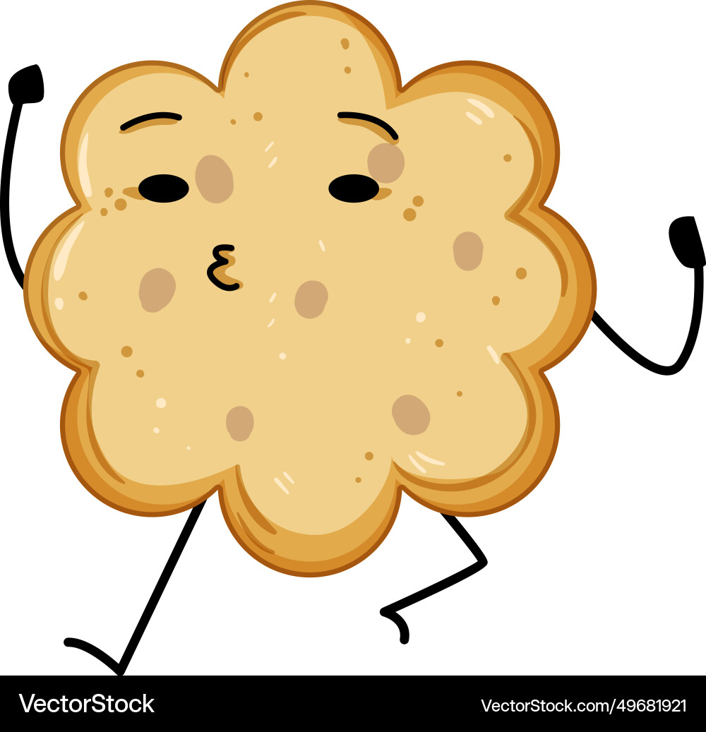 Cute cookie character cartoon Royalty Free Vector Image