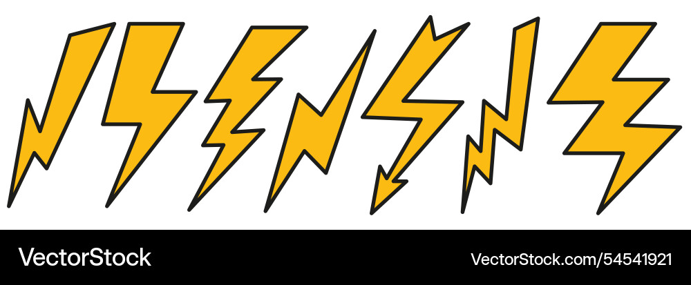 Different lightnings for lightning natural Vector Image