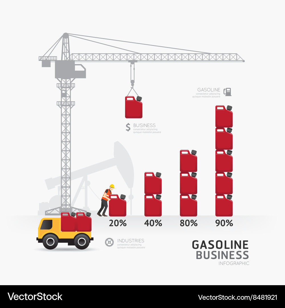 Infographic business gasoline graph template Vector Image