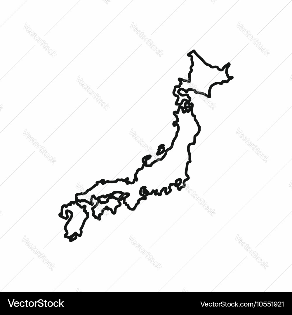 Japan Map Outline Royalty Free Vector Image - VectorStock