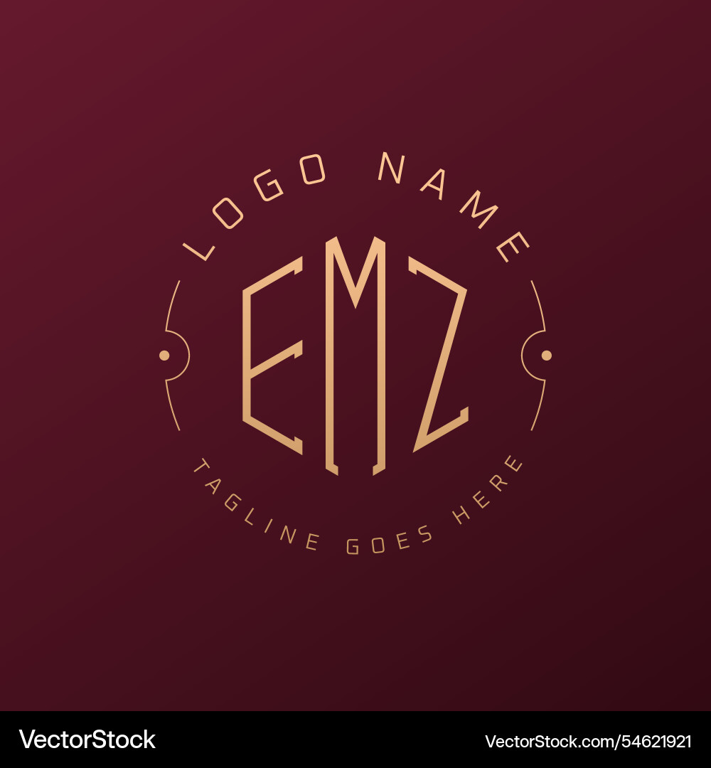 Luxury emz logo design elegant letter Royalty Free Vector