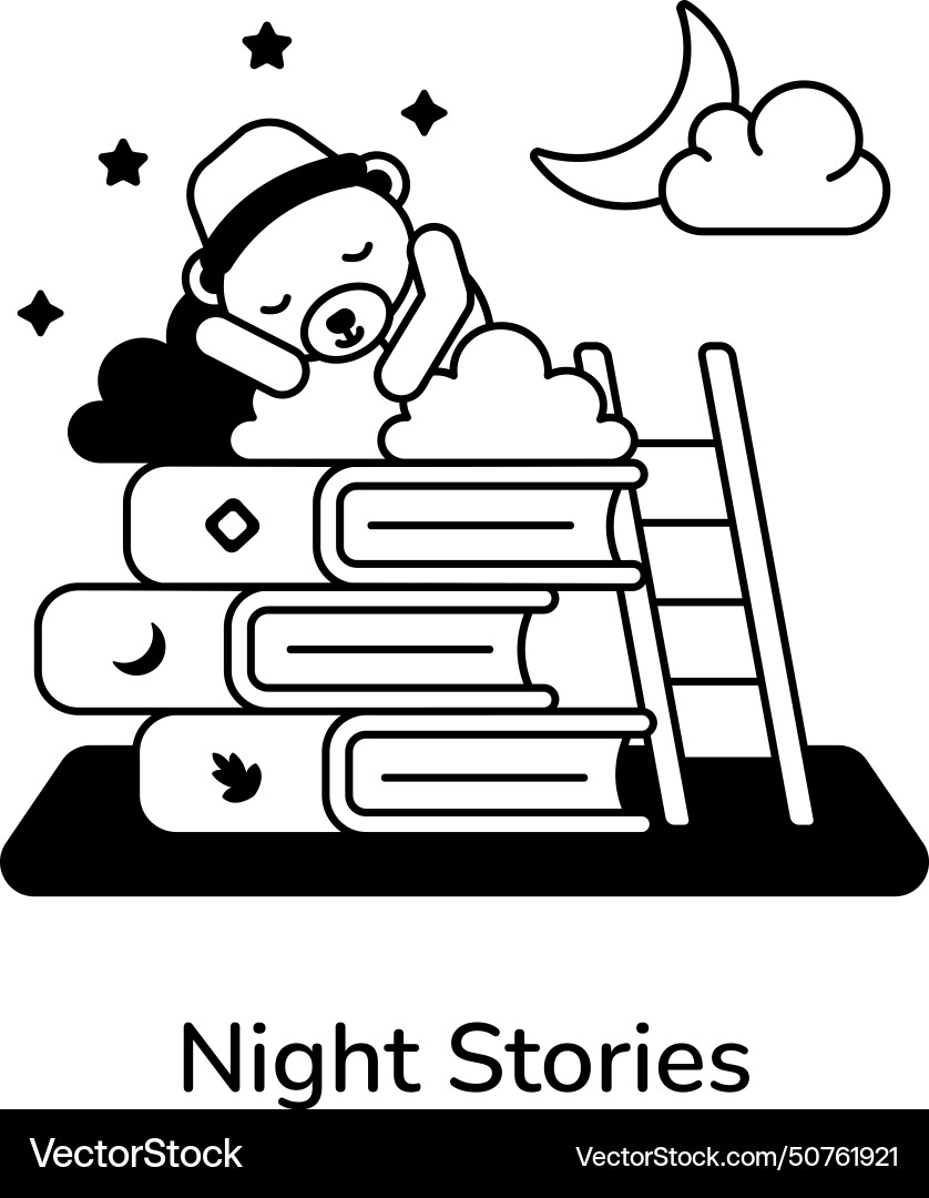 Night stories Royalty Free Vector Image - VectorStock