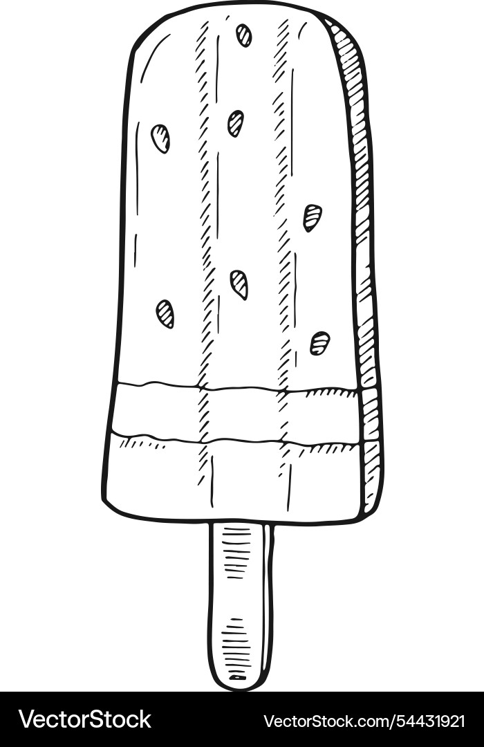 Popsicle drawing frozen fruit berry ice sweet Vector Image