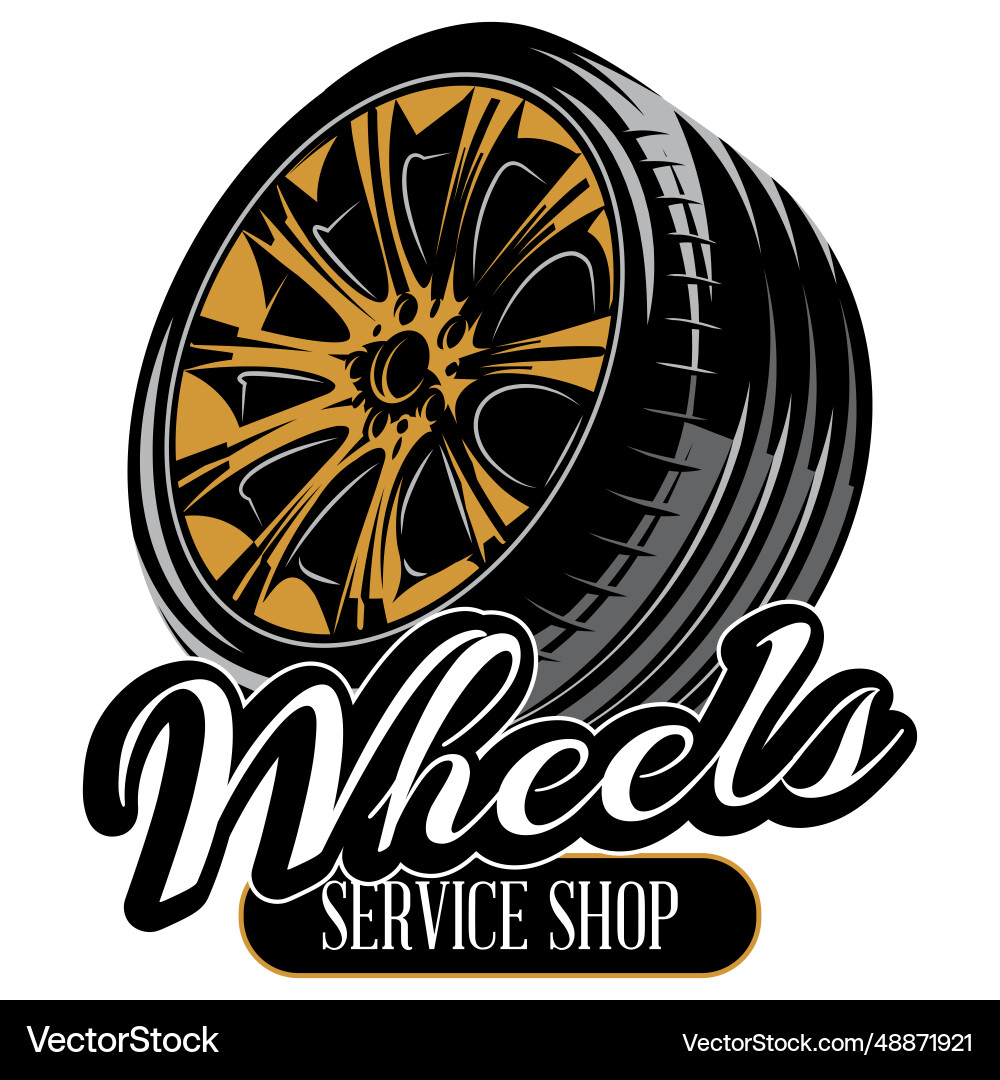 Template for design with sports wheel Royalty Free Vector