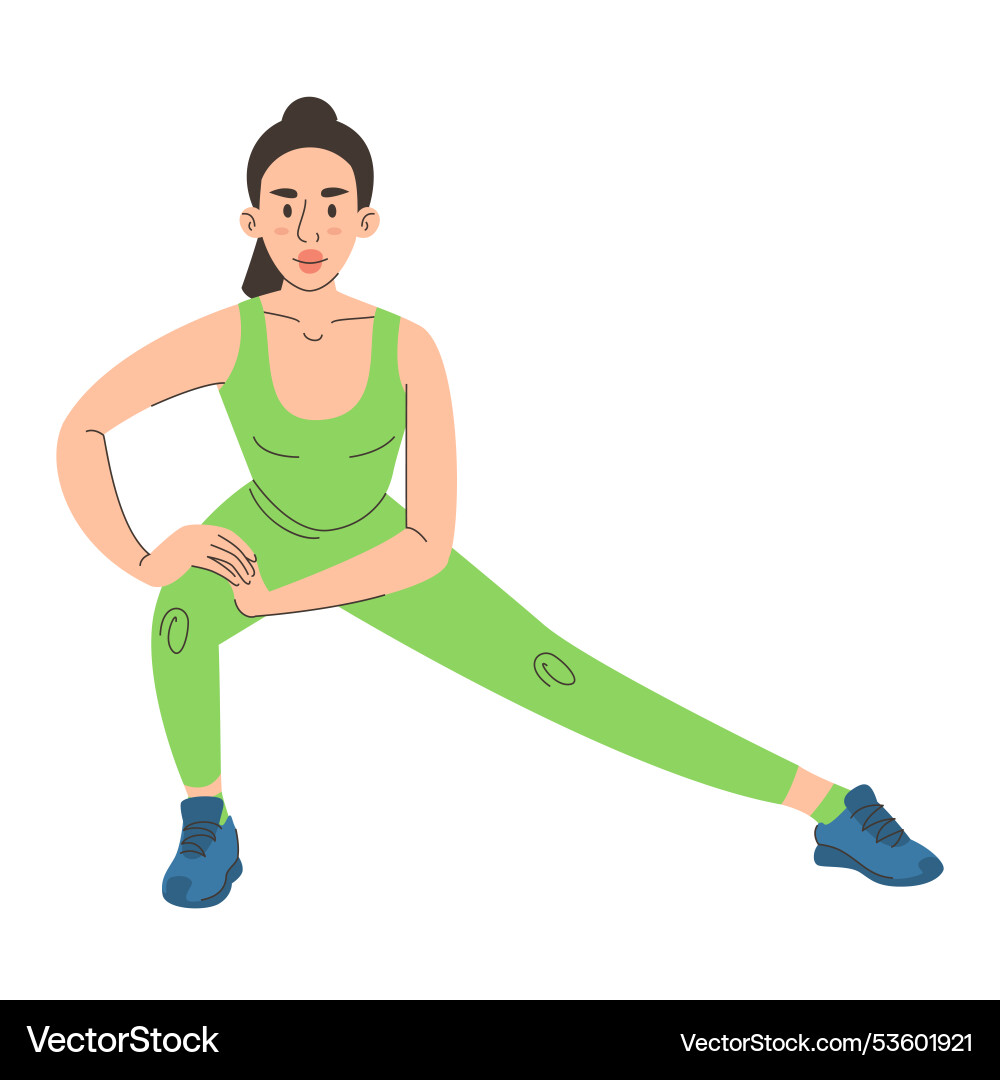 Woman doing side lunges exercise isolated Vector Image