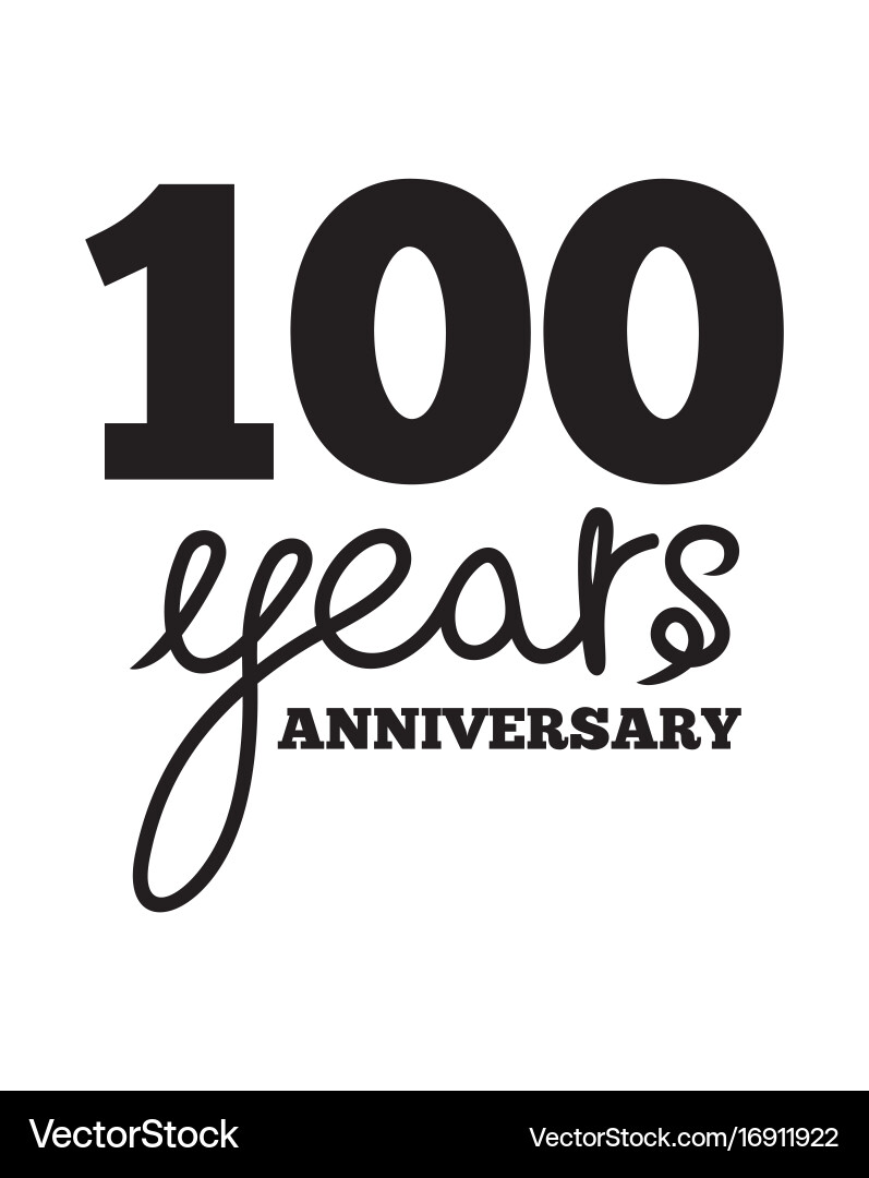 100 years anniversary Royalty Free Vector Image