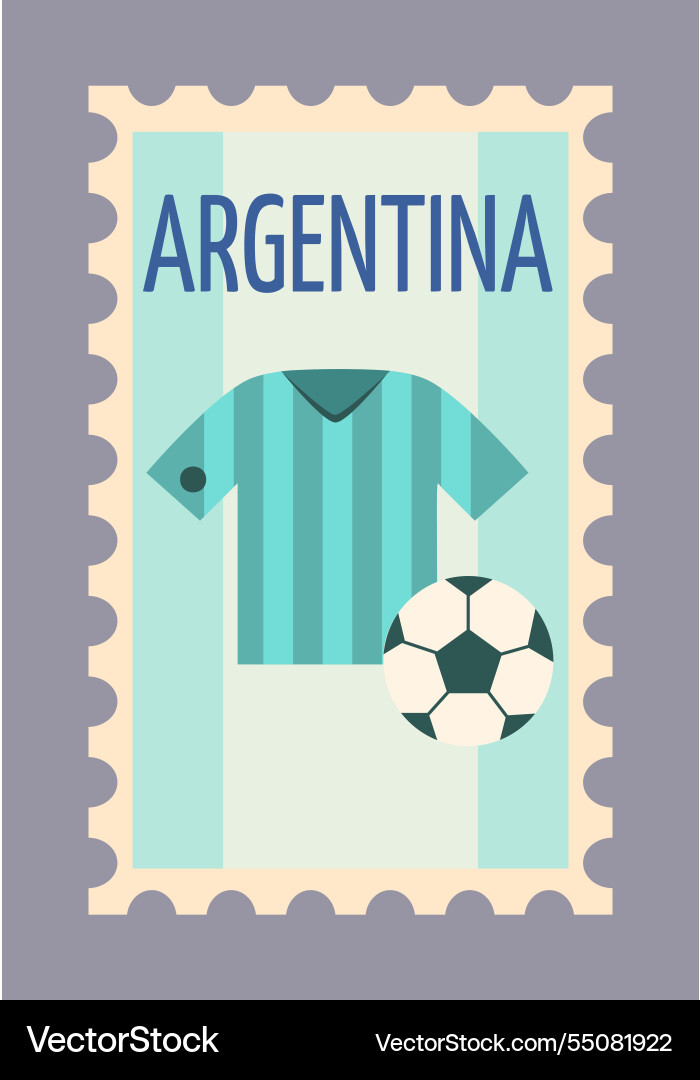 Argentina soccer stamp design Royalty Free Vector Image