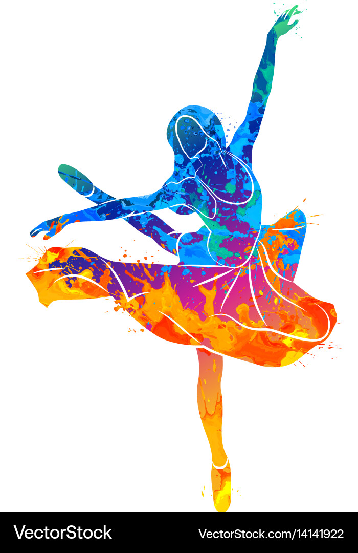 Dancing girl colorful Royalty Free Vector Image