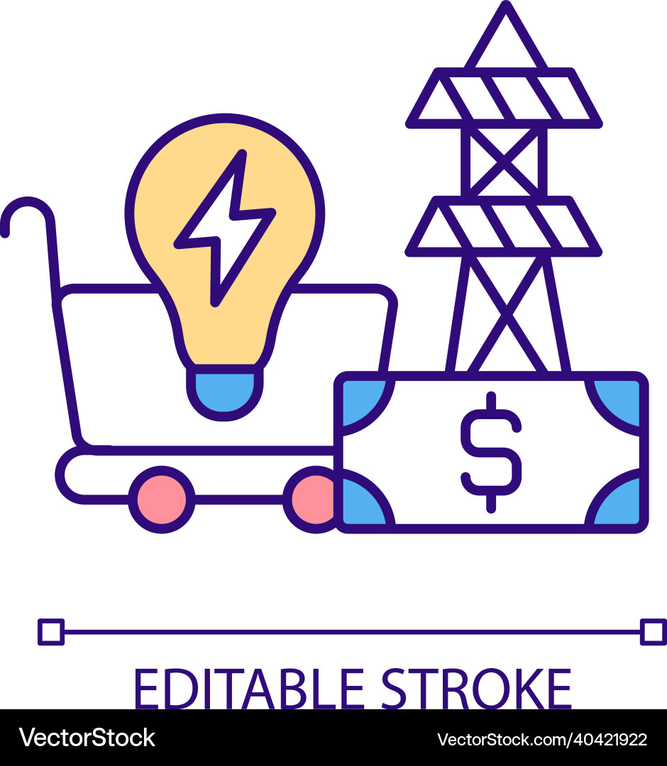 Electricity Cost Icon - Energy Supply Royalty Free Vector