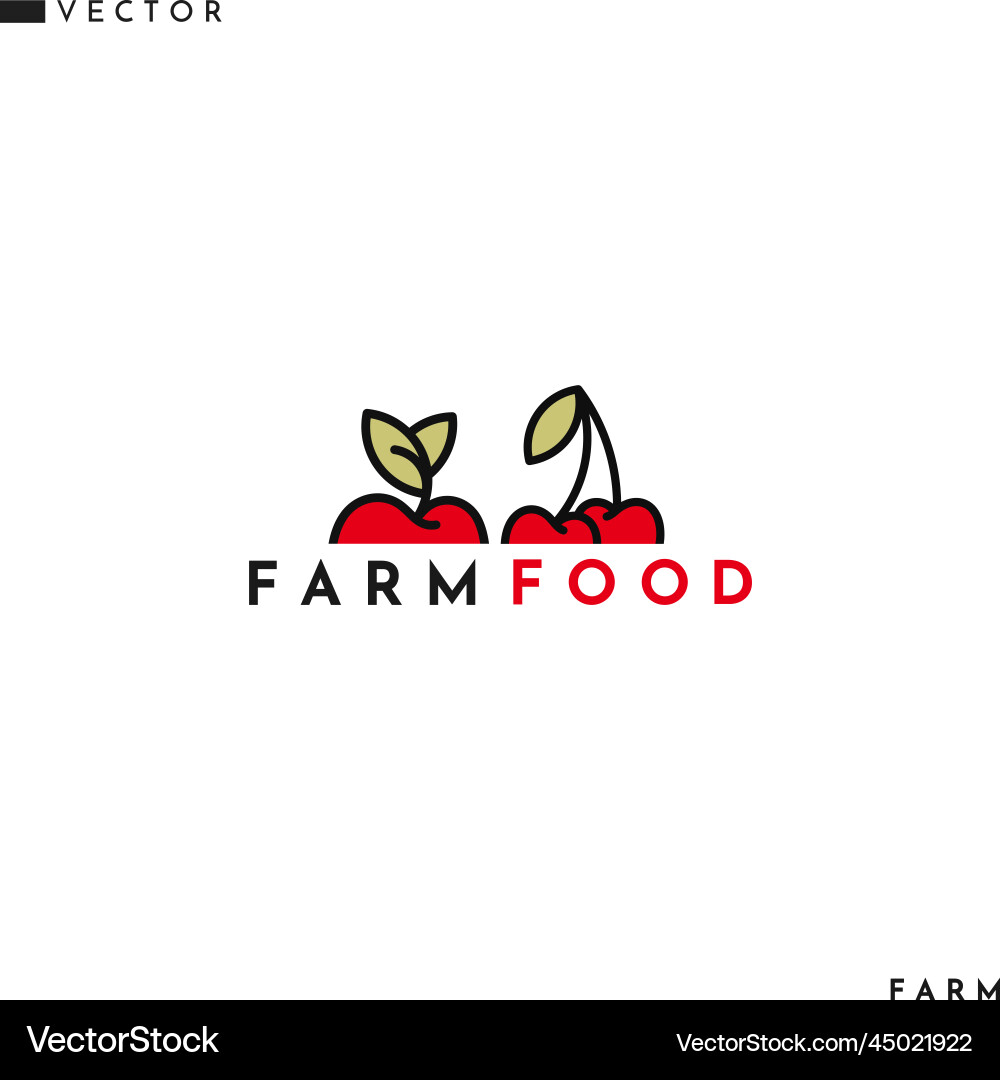 Farm food logo Royalty Free Vector Image - VectorStock