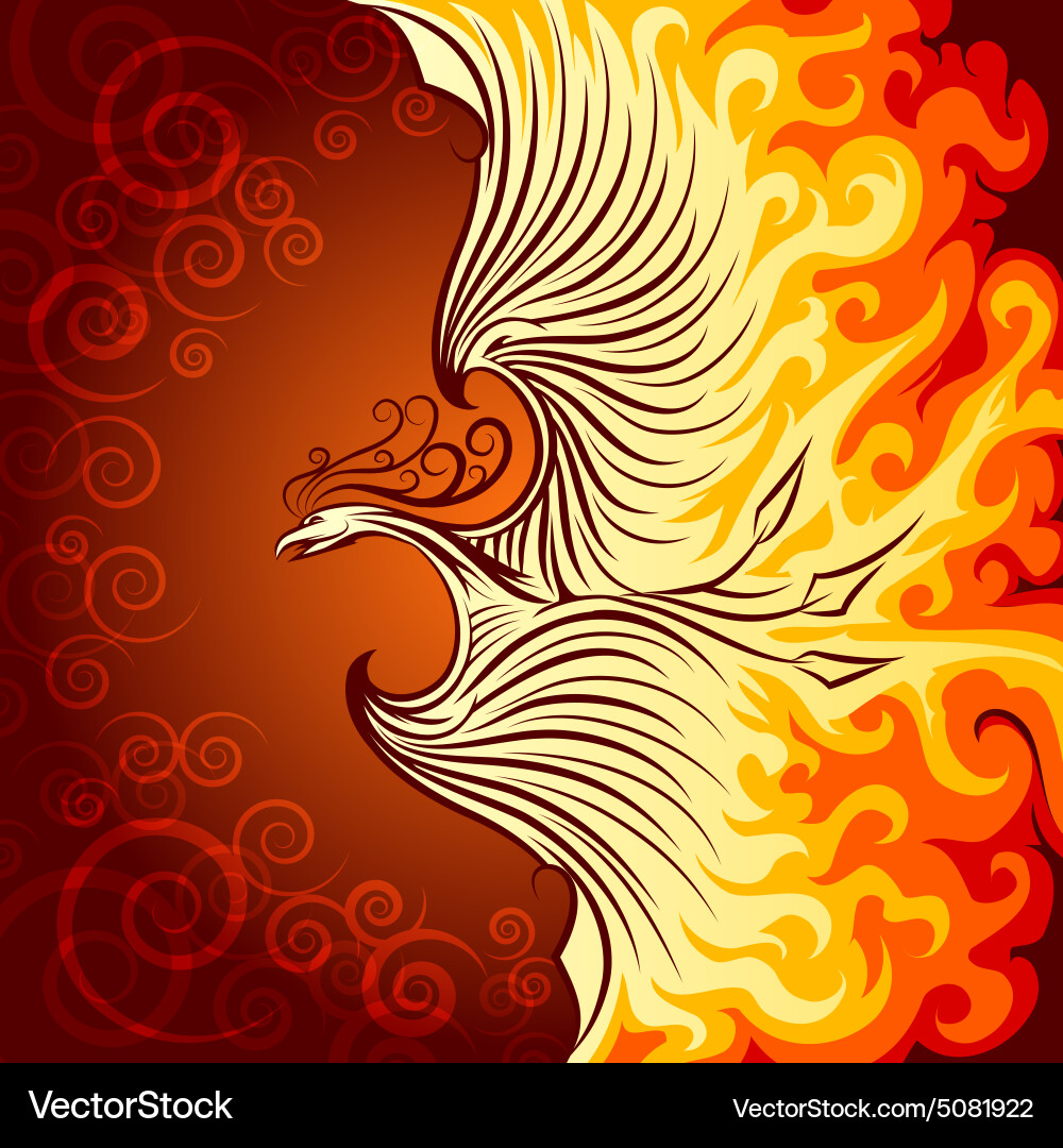 Fire phoenix Royalty Free Vector Image - VectorStock