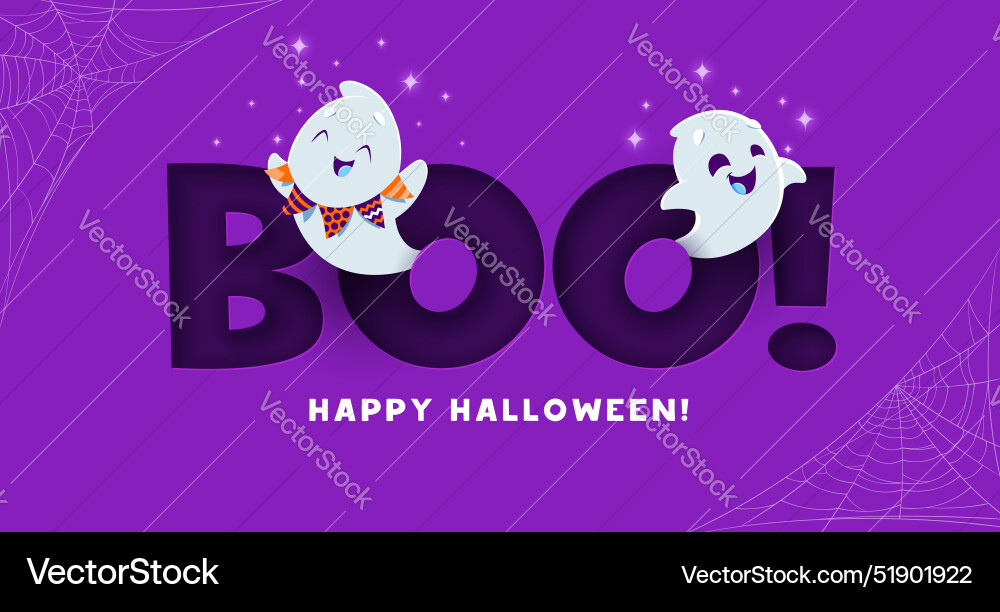 Halloween boo funny kawaii ghost characters Vector Image
