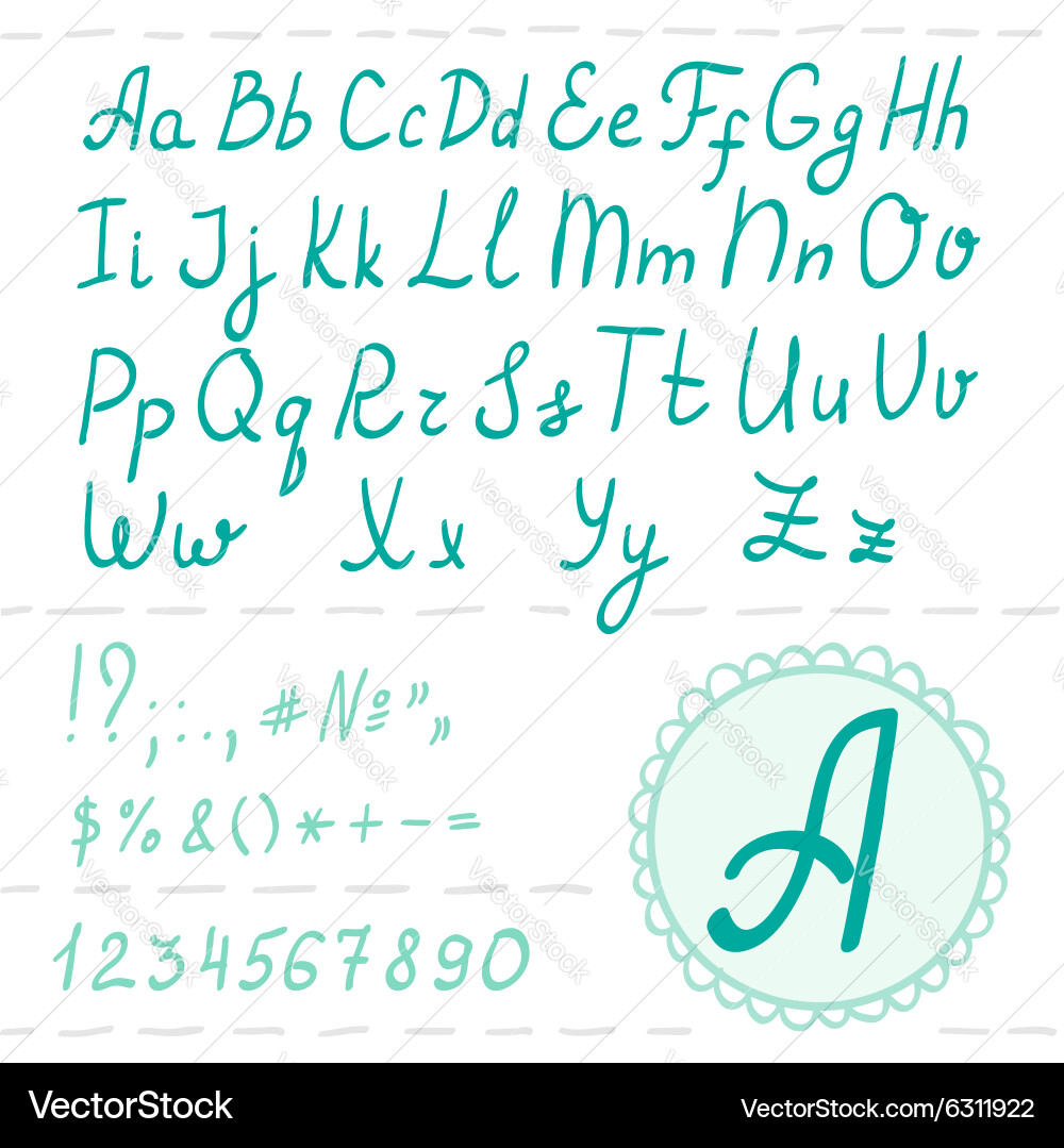 Hand drawn font Royalty Free Vector Image - VectorStock