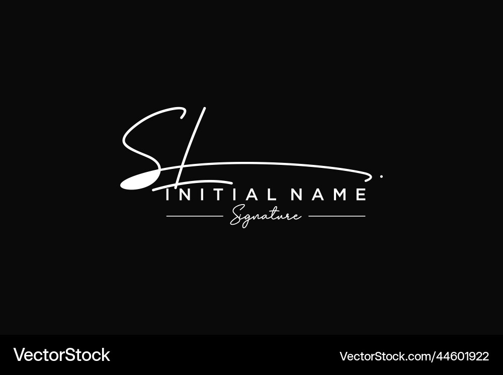 Initial sl signature logo template hand drawn Vector Image