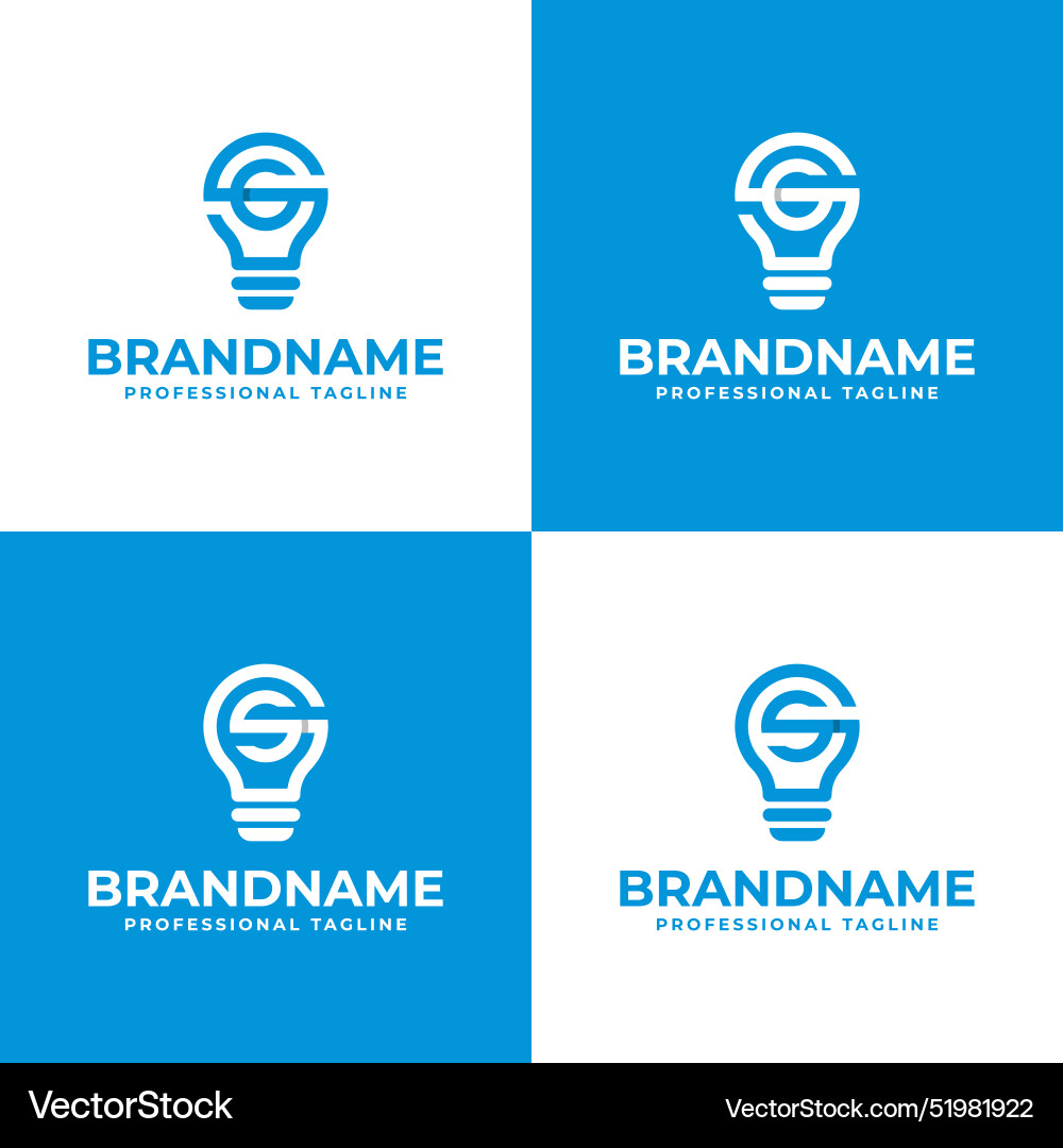 Letters sg bulb logo suitable for smart home Vector Image