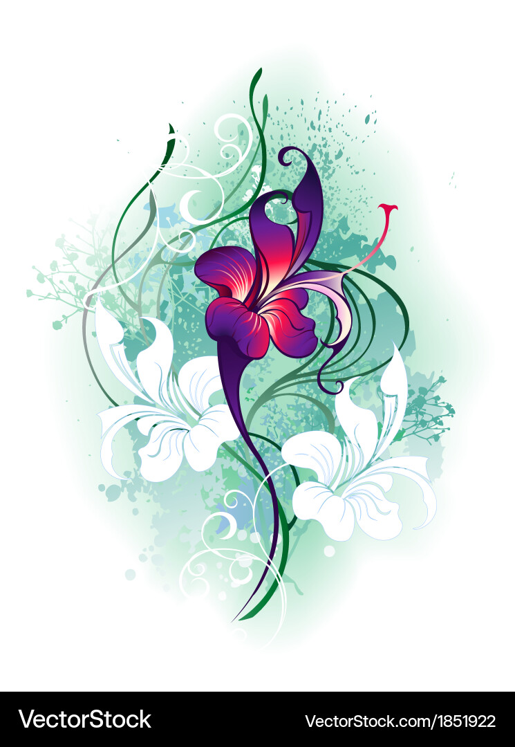 Purple flower Royalty Free Vector Image - VectorStock