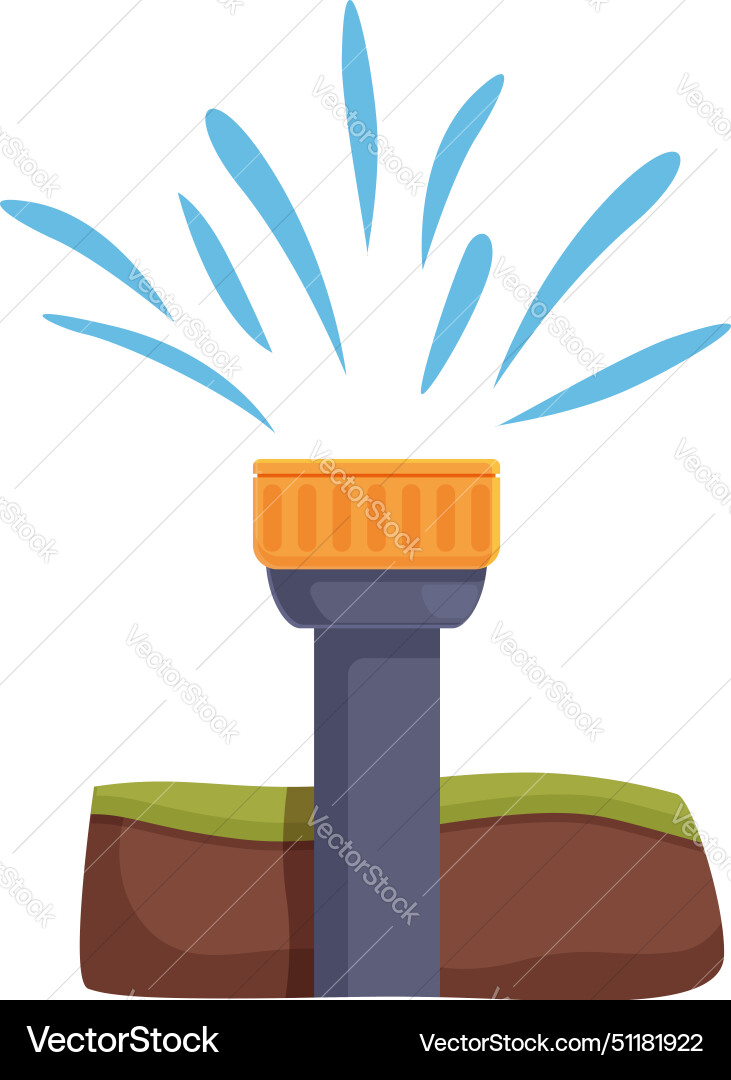 Soil yard irrigation icon cartoon Royalty Free Vector Image