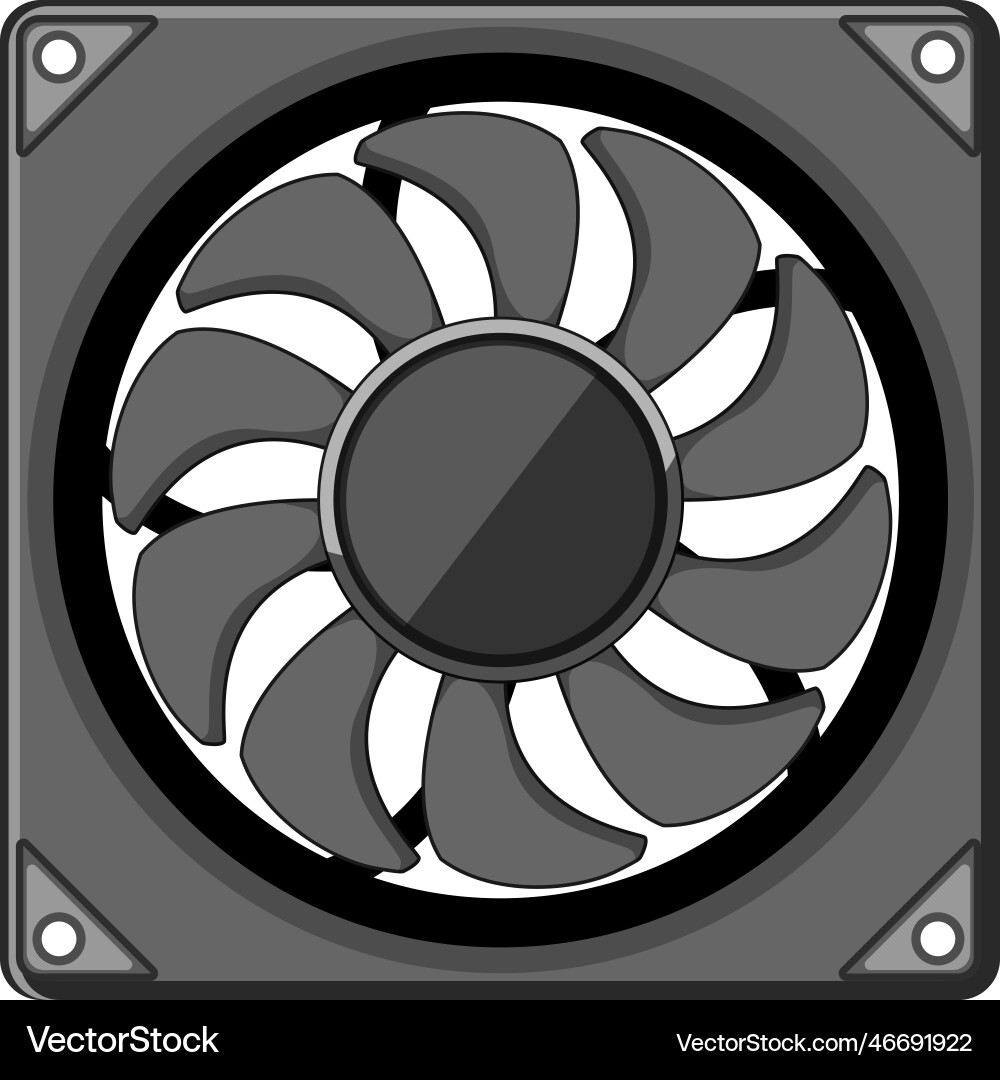 System cooling fan pc cartoon Royalty Free Vector Image