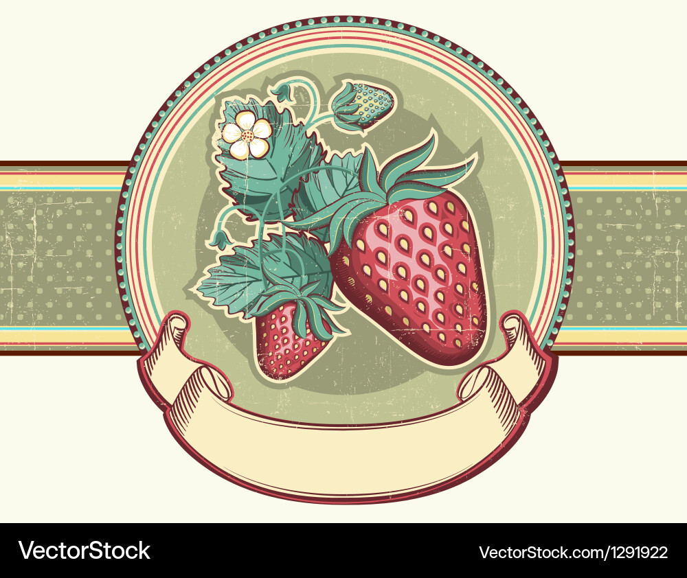Vintage Strawberry Label Royalty Free Vector Image