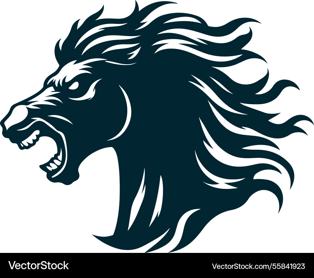 Angry horse silhouette Royalty Free Vector Image