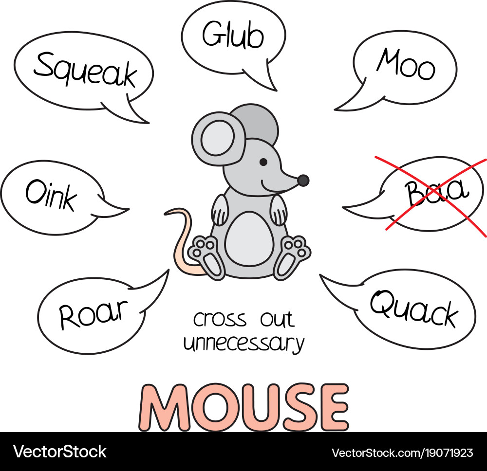 Cartoon mouse kids learning game Royalty Free Vector Image