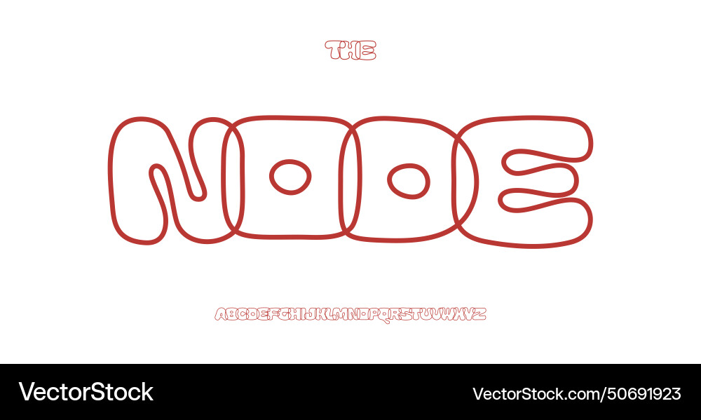 Contour fat font doodle line style alphabet Vector Image