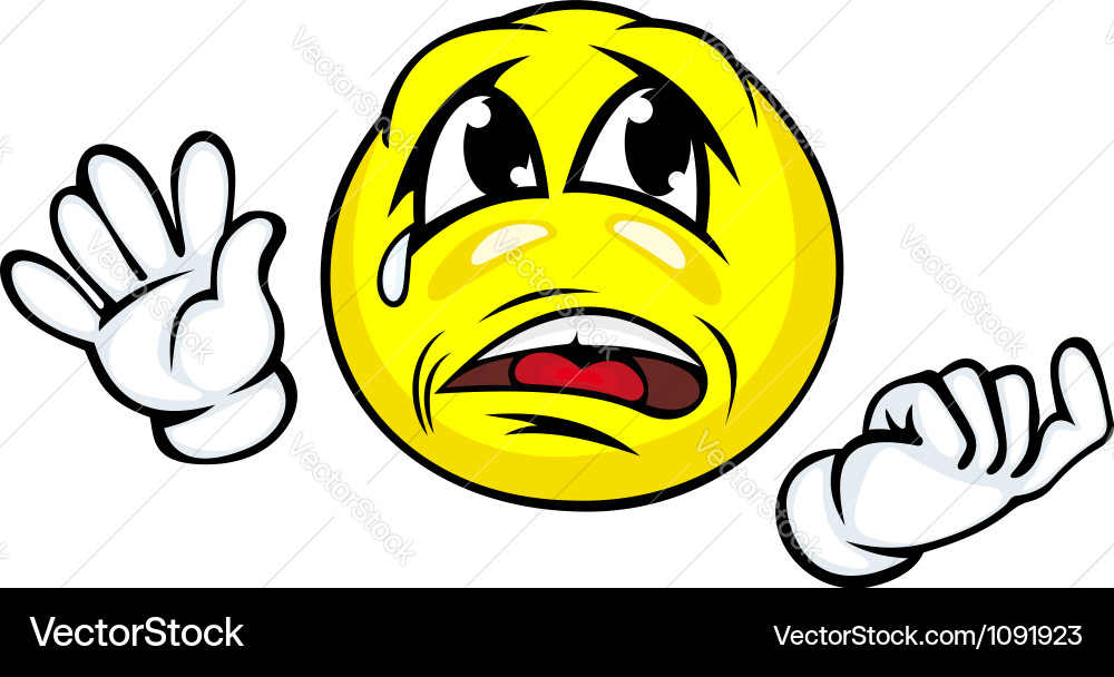 Crying face Royalty Free Vector Image - VectorStock
