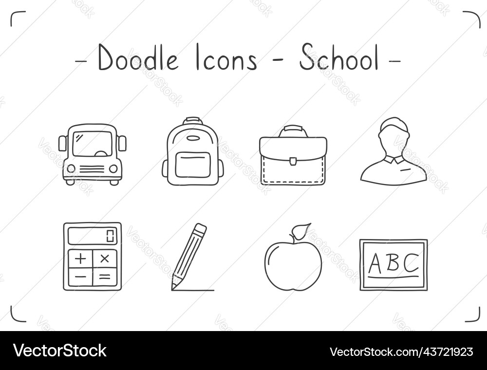 Doodle icon - school Royalty Free Vector Image