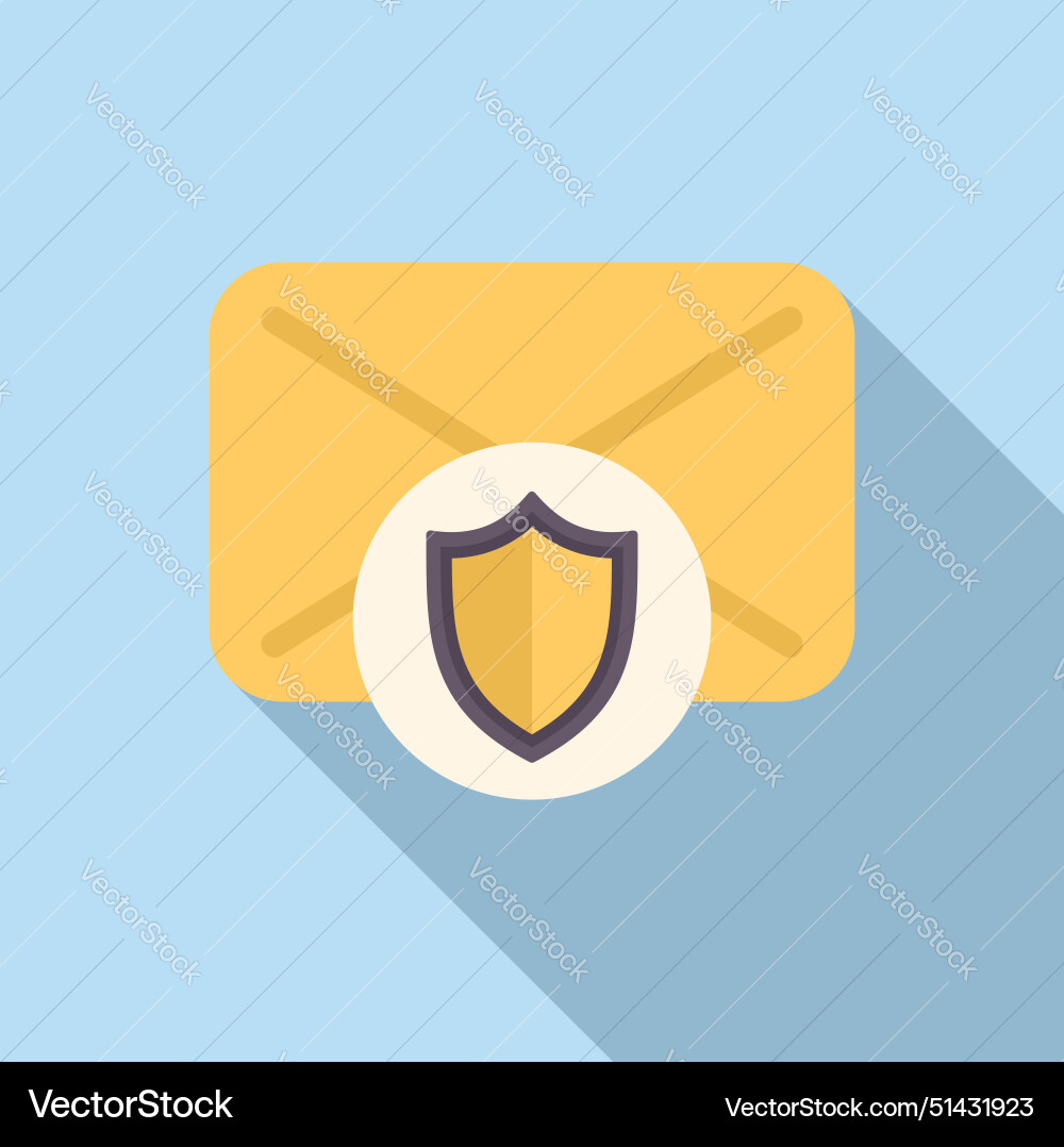 Flat design icon of a protected envelope Vector Image