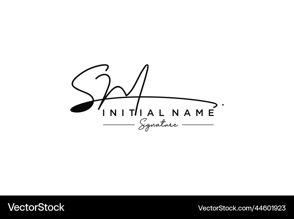 Initial sm signature logo template hand drawn Vector Image