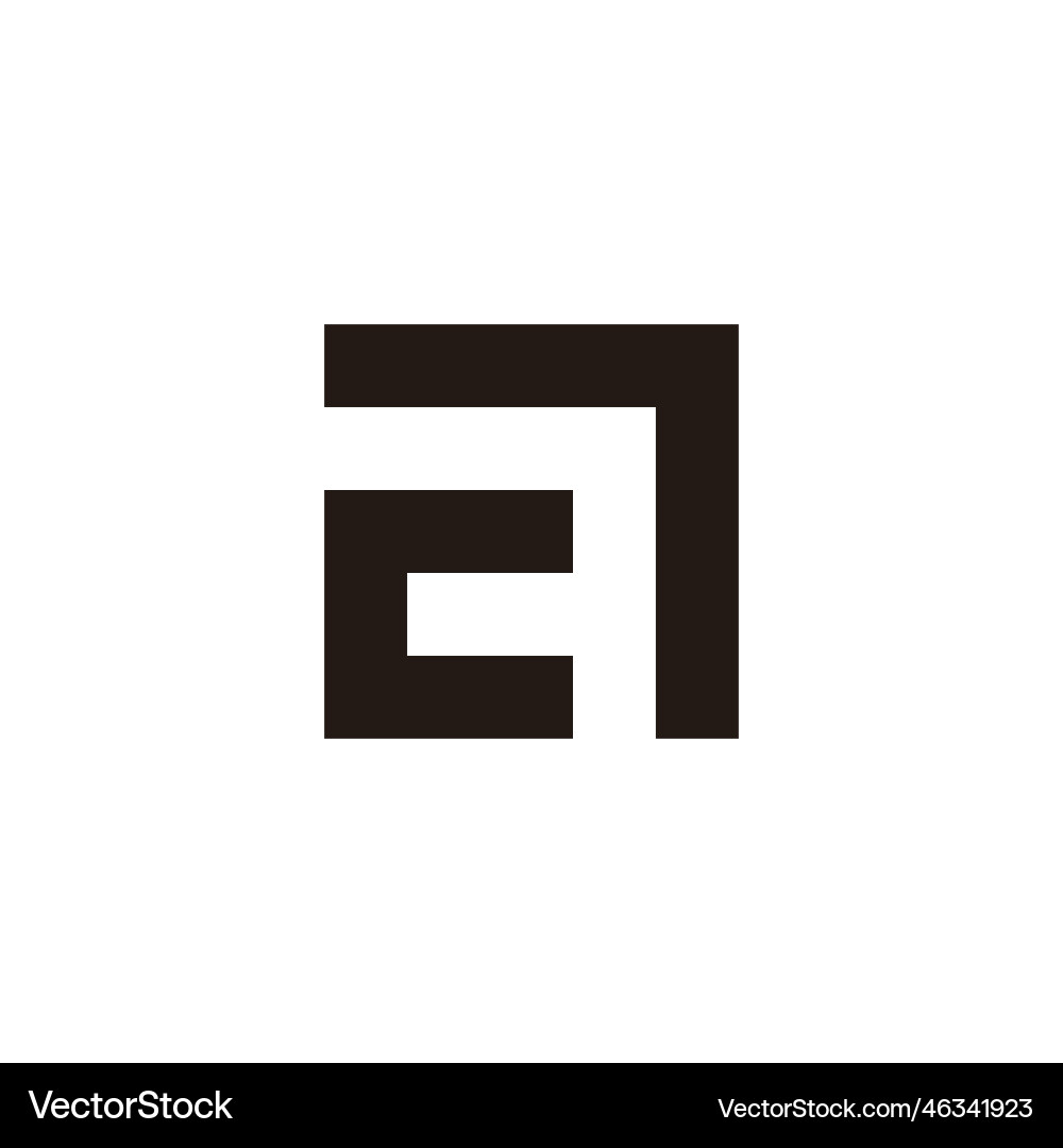 Letter ca square geometric line simple logo Vector Image