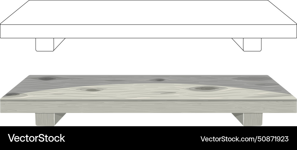 Two simple wooden tables Royalty Free Vector Image