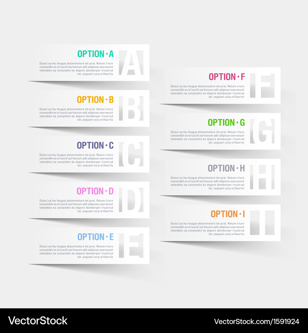 Abstract infographics letter options template Vector Image