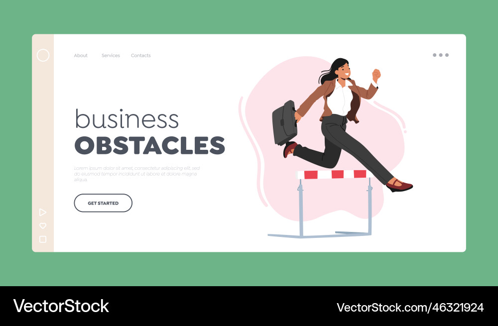 Business Challenge Landing Page Royalty Free Vector Image