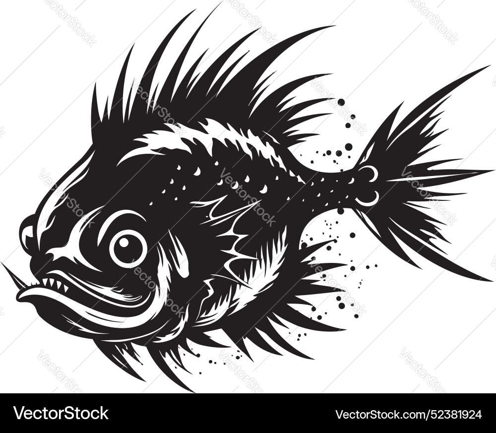 Dark leviathan sinister angular creature emblem Vector Image