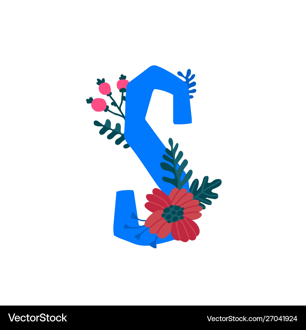Floral S Monogram Royalty Free Vector Image - VectorStock