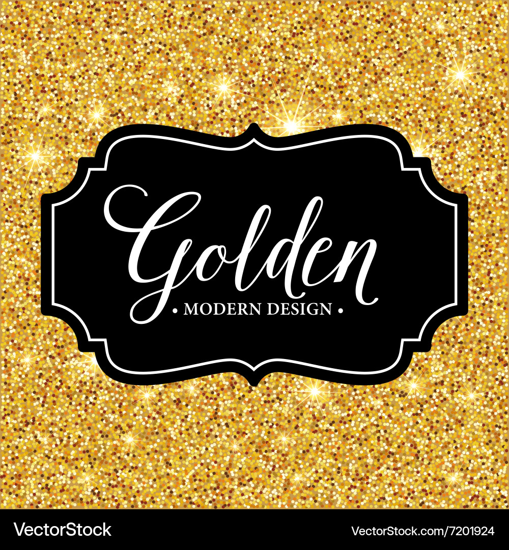 Gold Glitter Label Frame Royalty Free Vector Image