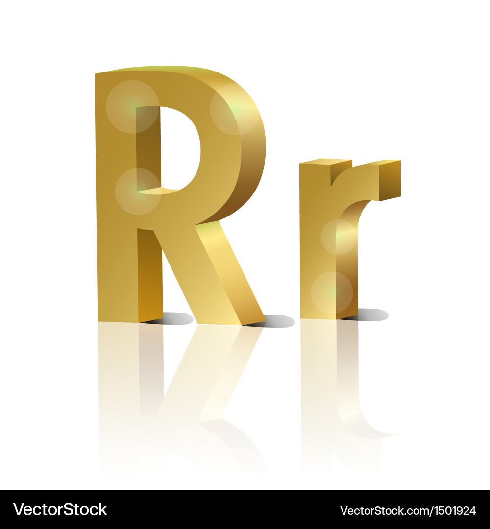 Golden letter r Royalty Free Vector Image - VectorStock