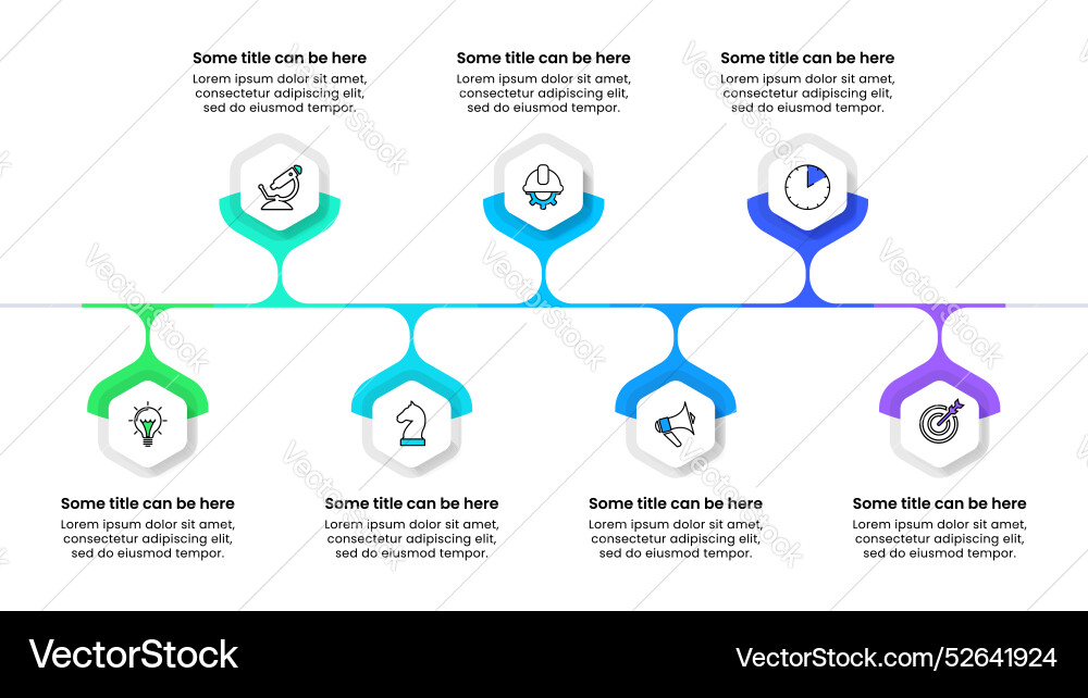 Infographic template line with 7 hexagons and Vector Image