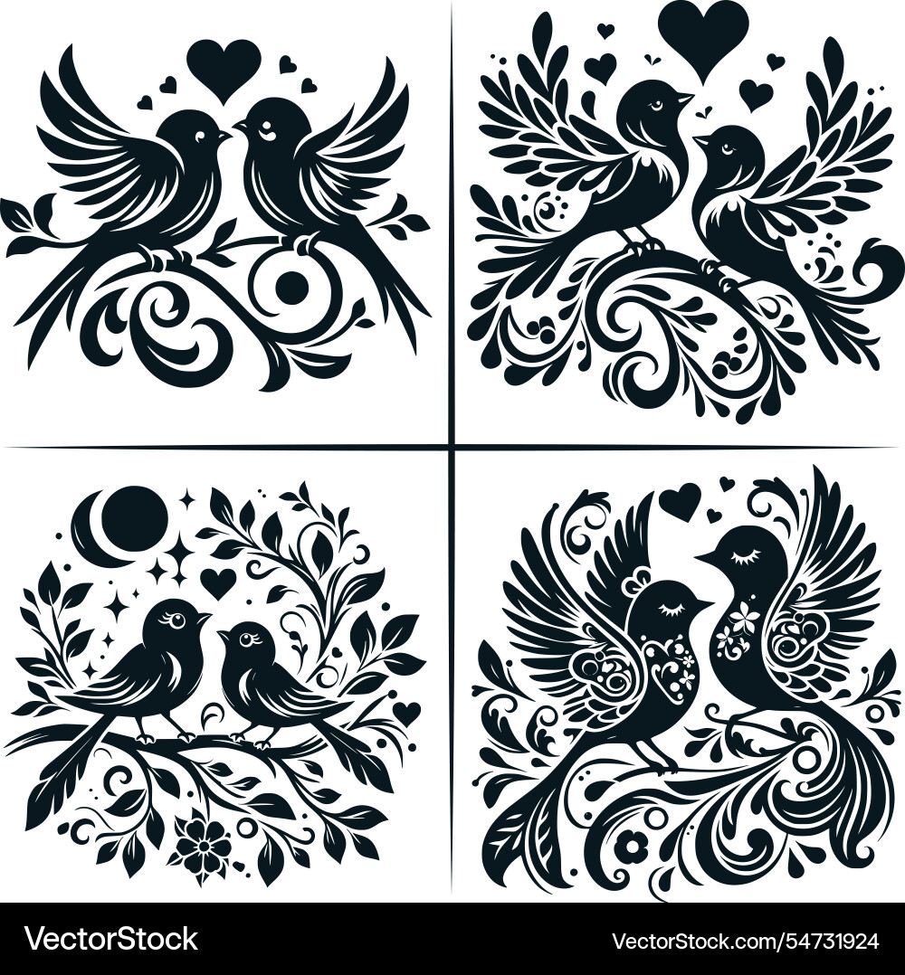 Love birds filesvalentines day bird couple Vector Image