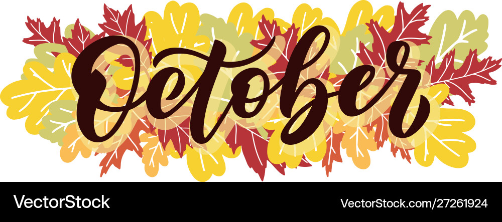 October script with decorative white Royalty Free Vector