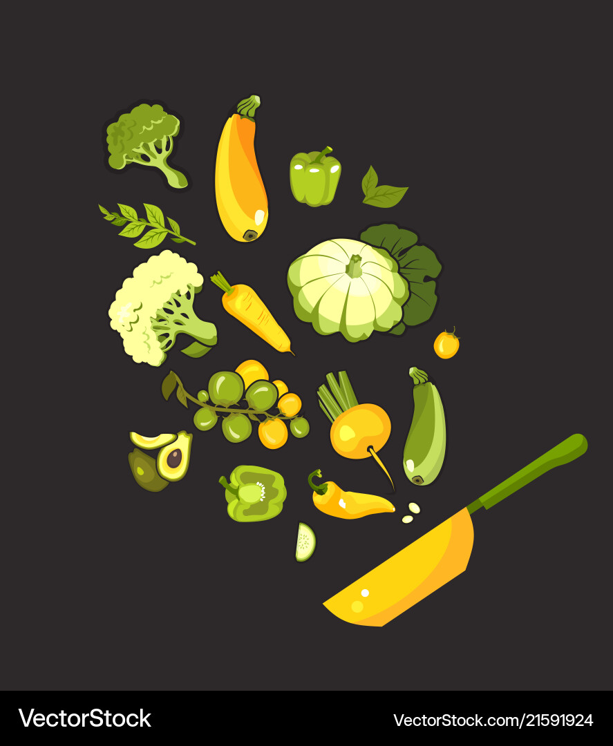 Set of fresh vegetables Royalty Free Vector Image