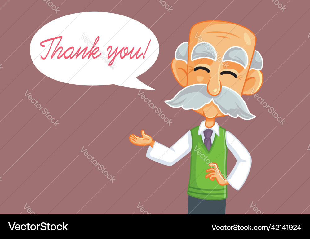 Smiling Senior Man Expressing Gratitude Royalty Free Vector