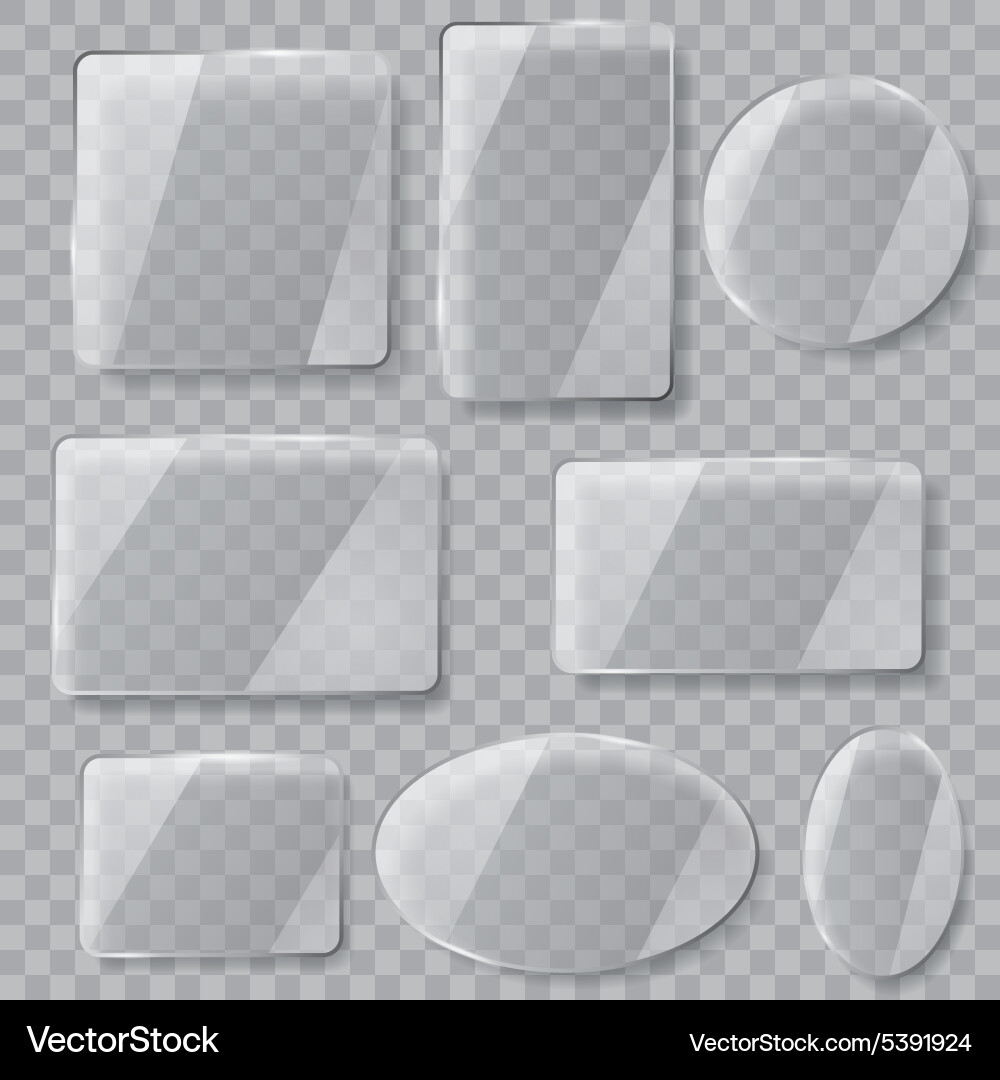Transparent glass plates Royalty Free Vector Image