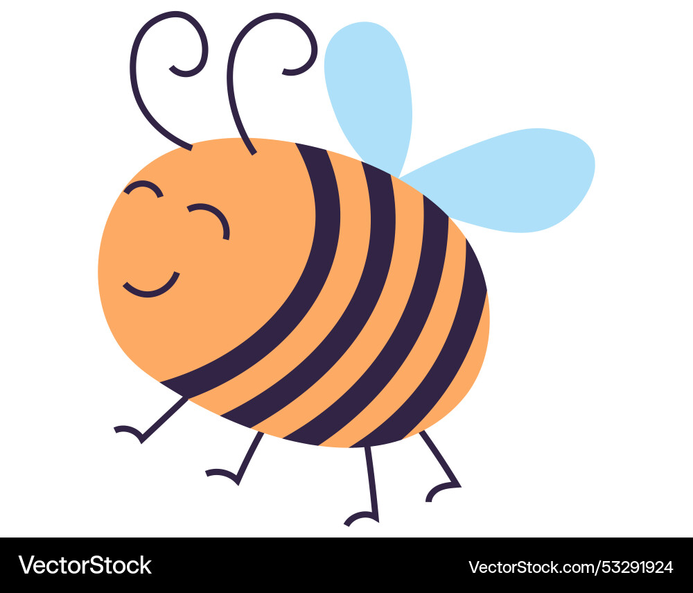 Whimsical cartoon bee - a blissful Royalty Free Vector Image