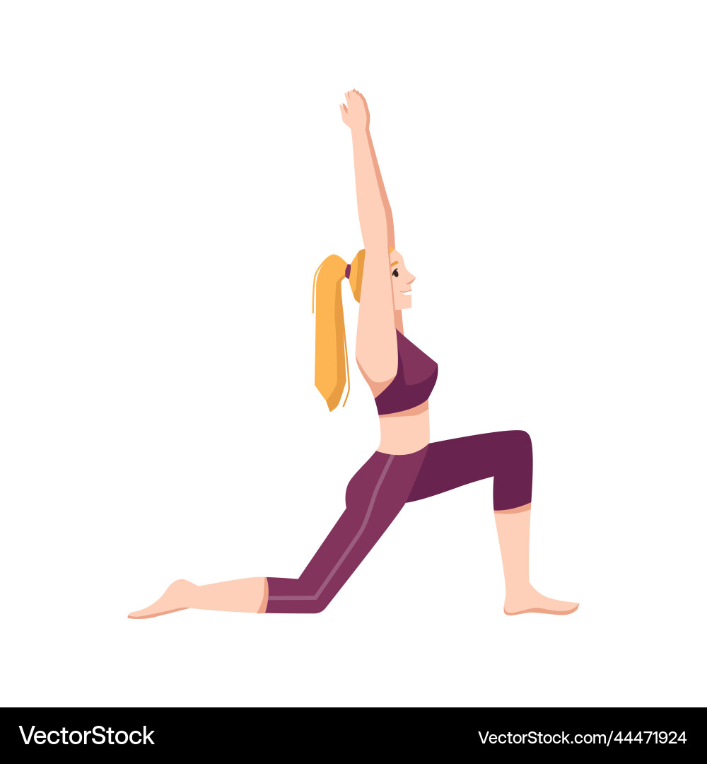 Woman doing stretches and working out Royalty Free Vector