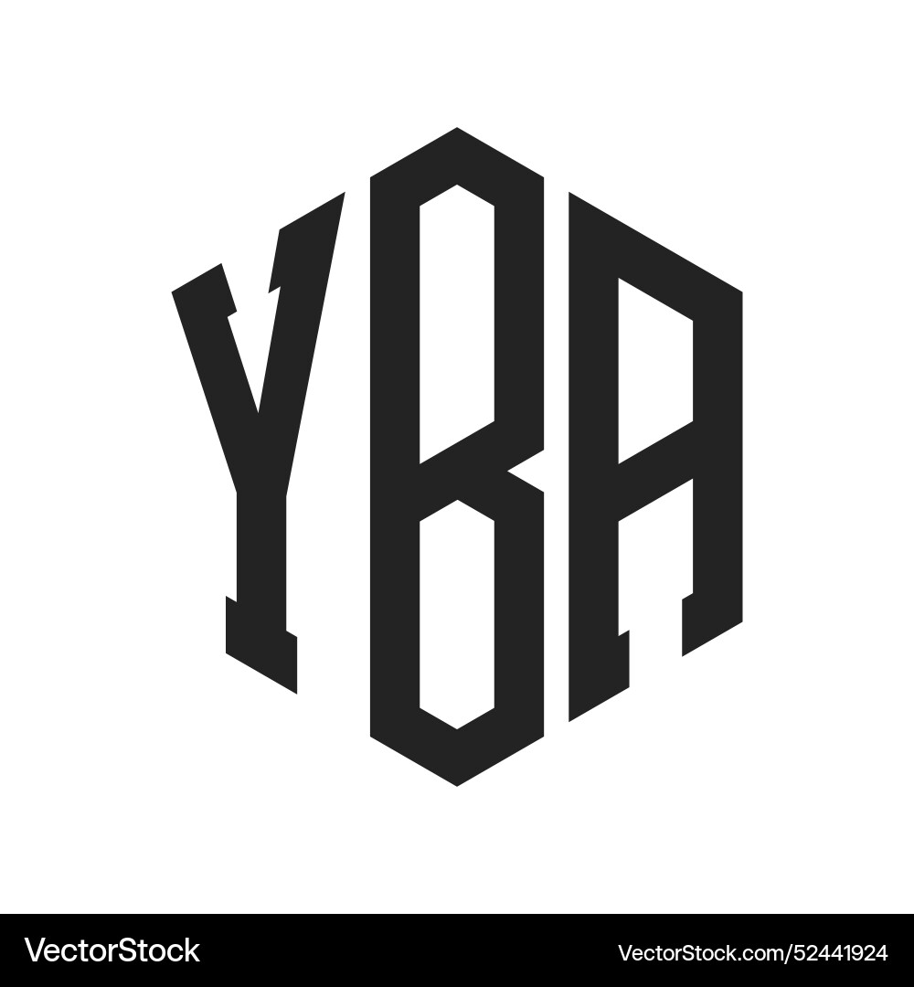 Yba logo design initial letter monogram Royalty Free Vector