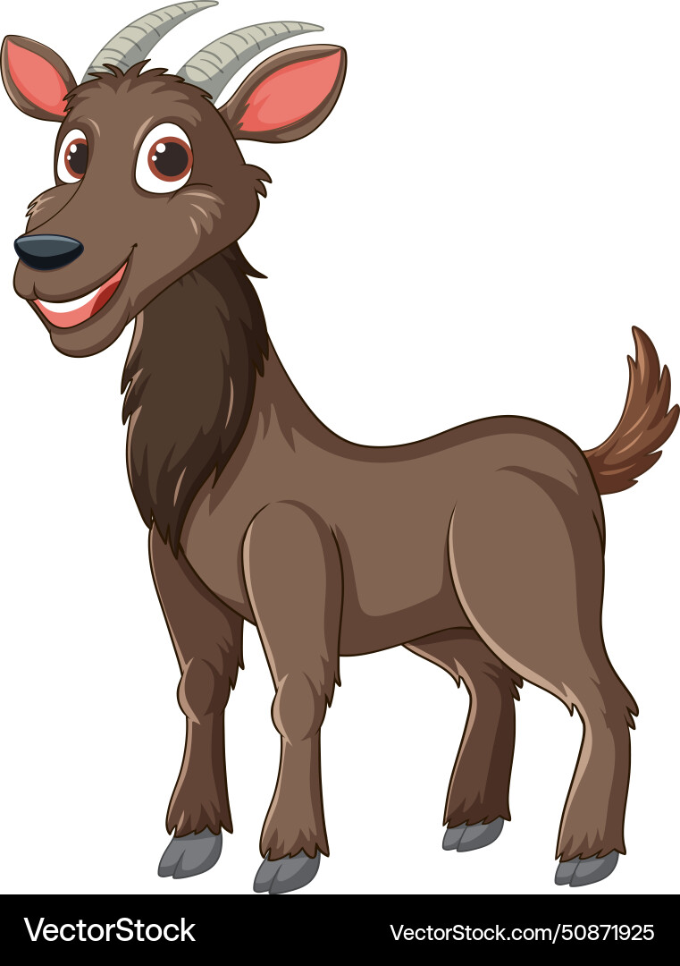 A happy brown goat Royalty Free Vector Image - VectorStock
