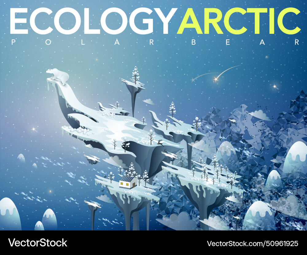 Amazing arctic scenery Royalty Free Vector Image
