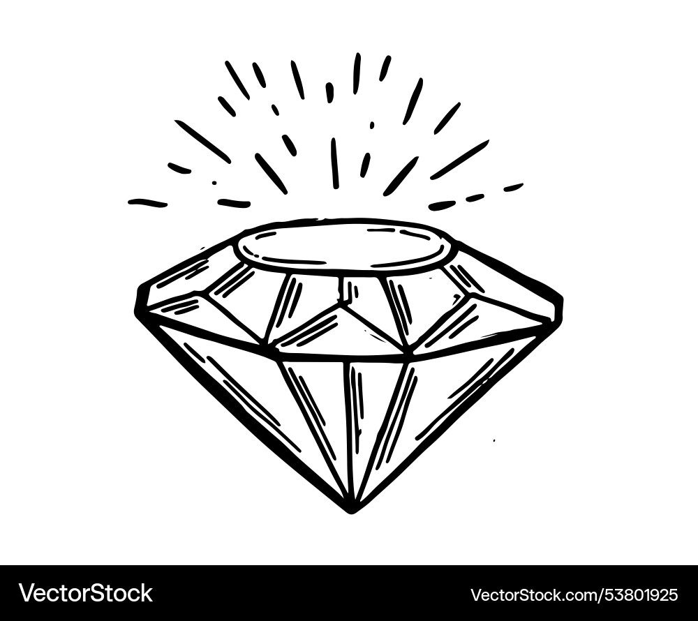 Crystal hand drawn Royalty Free Vector Image - VectorStock